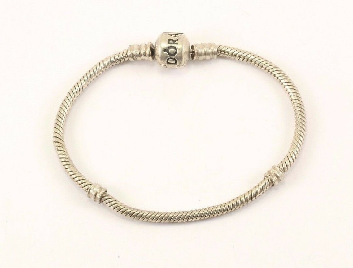 Vintage Pandora Plain Charm Bracelet Sterling Silver Br 38 - Etsy