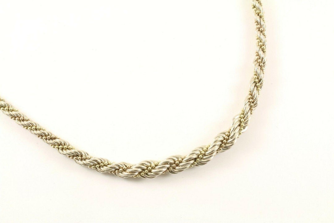 Vintage 18 Inch Rope Graduated Design Chain Necklace 925 Sterling Nc ...