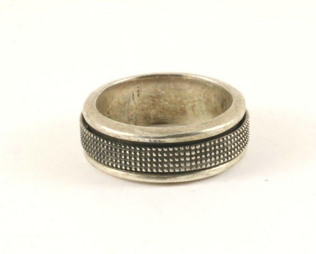 Vintage Silver Two Layers Classic Band Design Ring 925 Sterling Silver ...