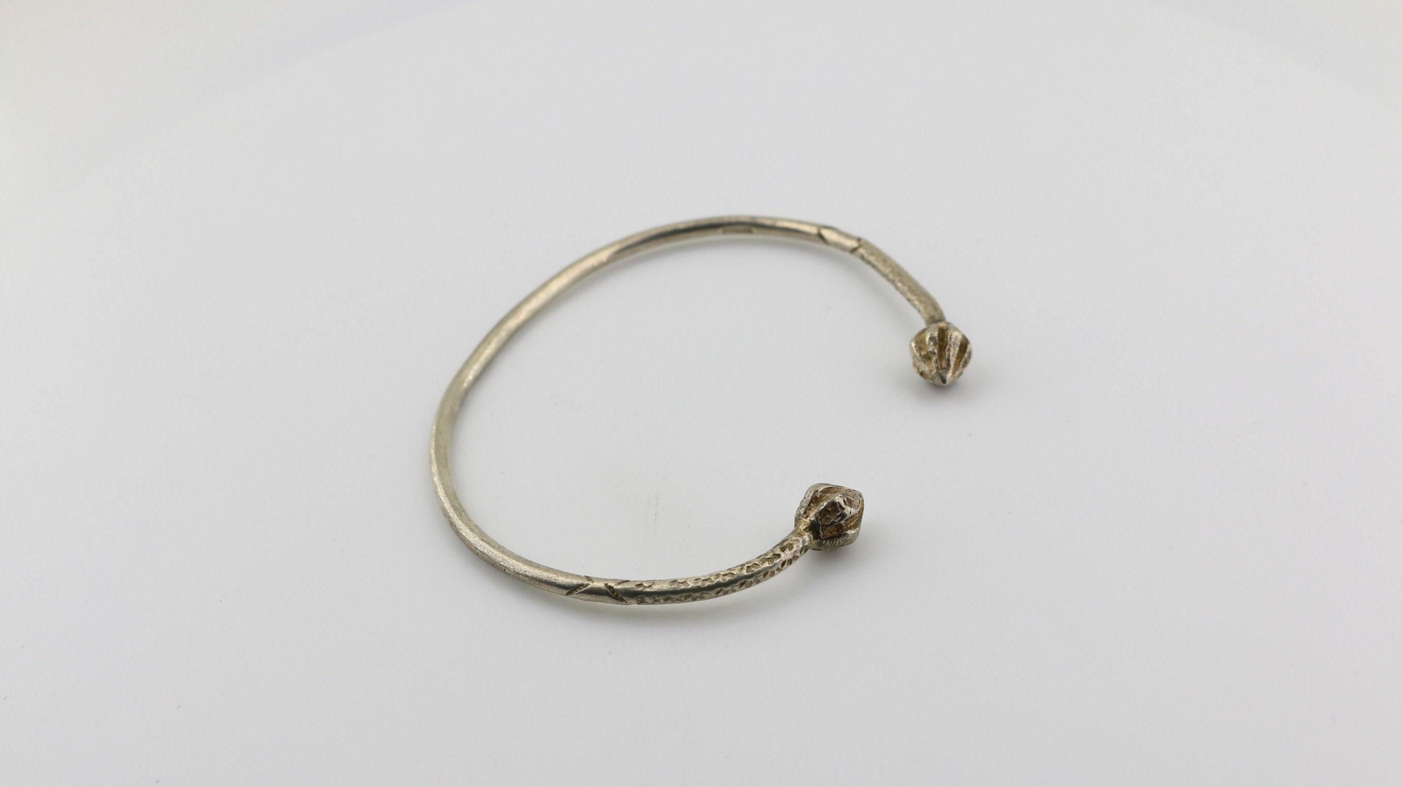 Vintage West Indian Bracelet Cone Pointed Ends Notches Design Bangle ...