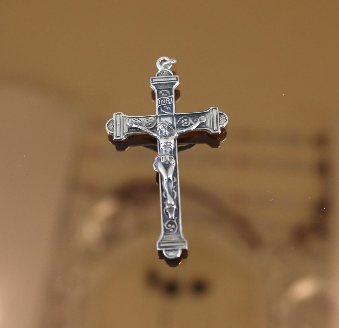 Vintage Religious Cross Jesus Christ Design Pendant 925 Sterling PD ...