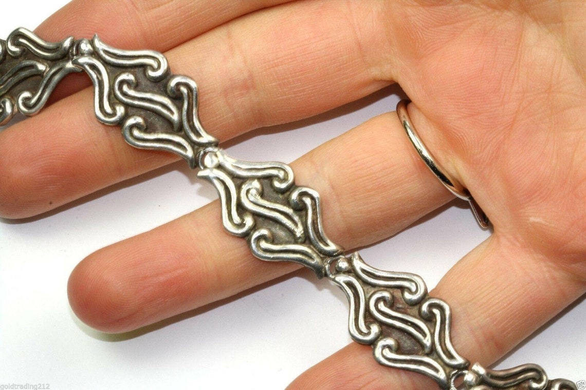 Vintage Scroll Design Shape Links Woman Necklace 925 Sterling Nc 713 ...