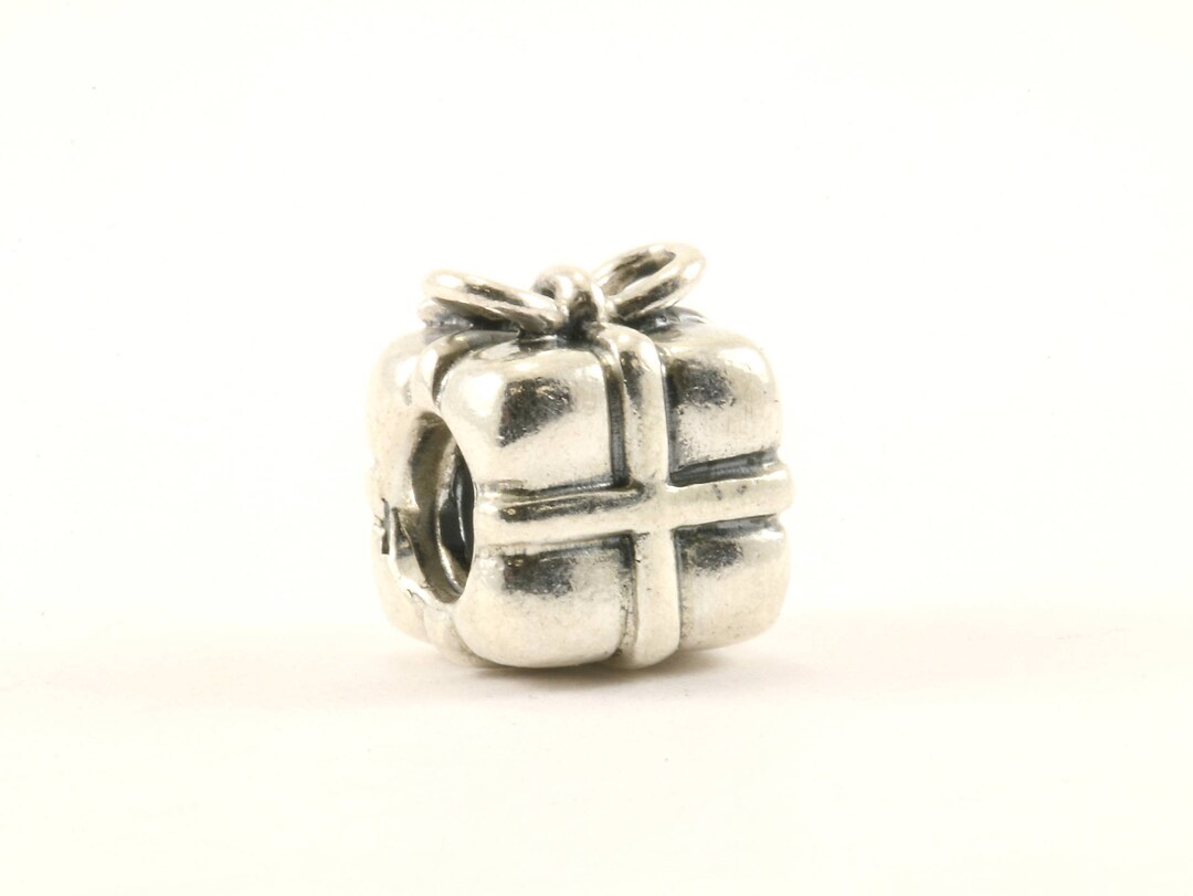 Vintage Authentic Pandora Present Gift Box Bead Charm Sterling 925 CH ...