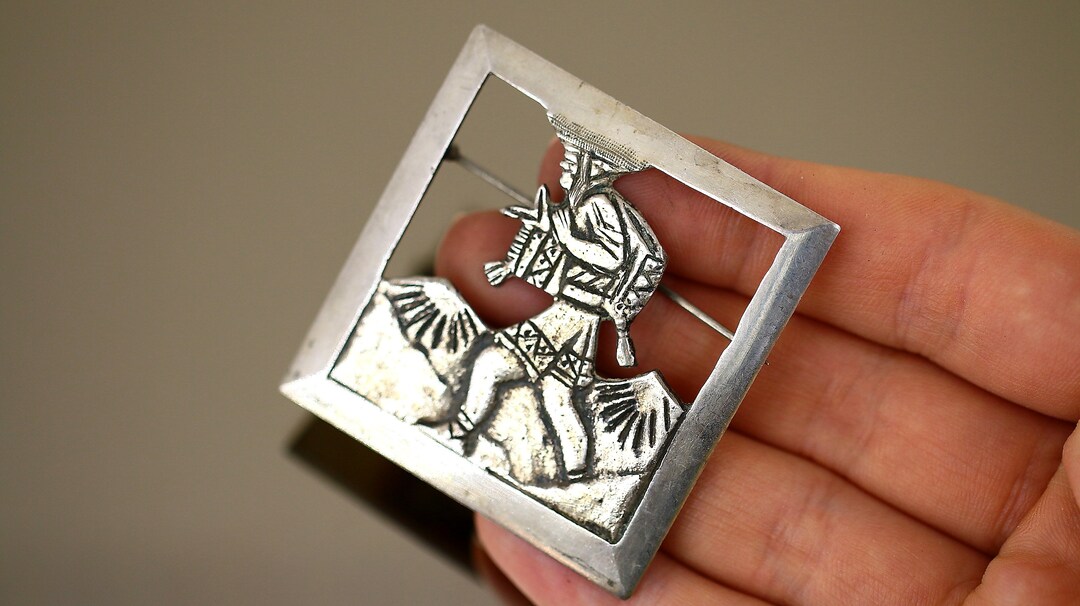 Vintage Antique Peru Peruvian Design Brooch Pin Sterling Silver 925 BB ...