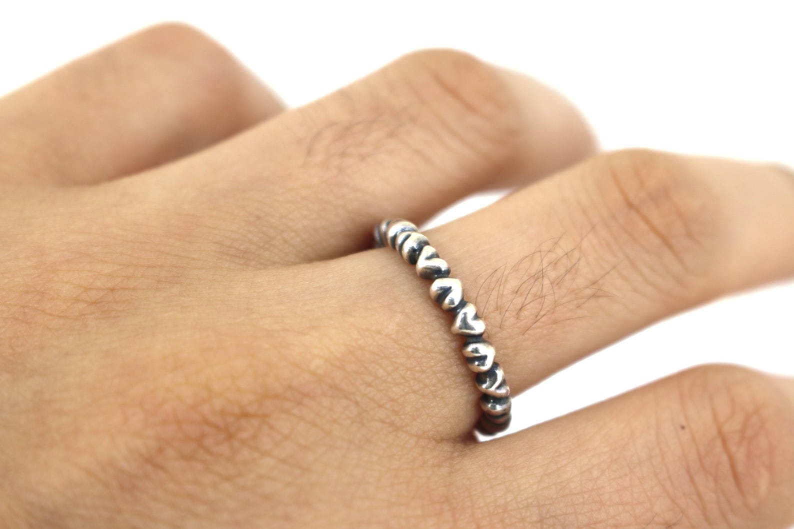 Vintage ALE S925 Pandora Women's Heart Design Band Ring 925 Sterling ...