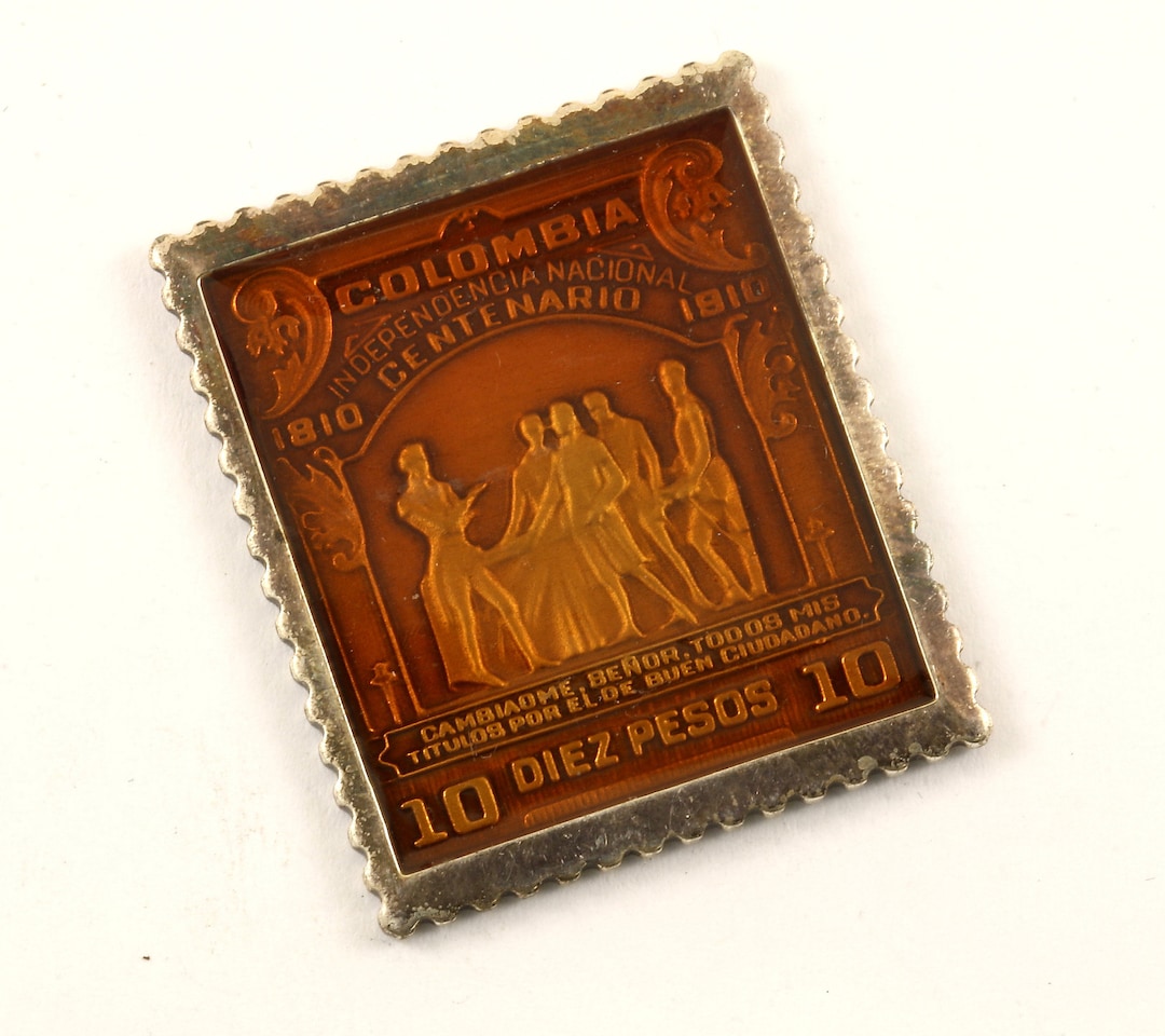 Vintage the Metropolitan Collection of Enamel Stamps Colombia Postage ...