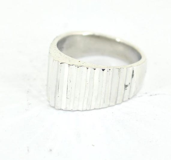 Vintage Mexico Pyramid Stripped Design Band Ring 925 … - Gem