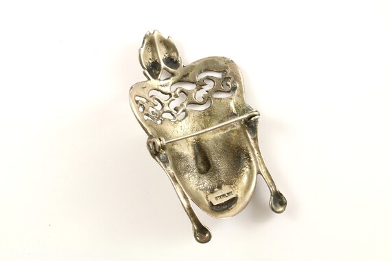 Vintage Indian God Goddess Face Design Pin/Brooch 925… - Gem