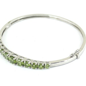 Vintage Chuck Clemency Swiss Green Peridot Design Bangle Bracelet 925 ...
