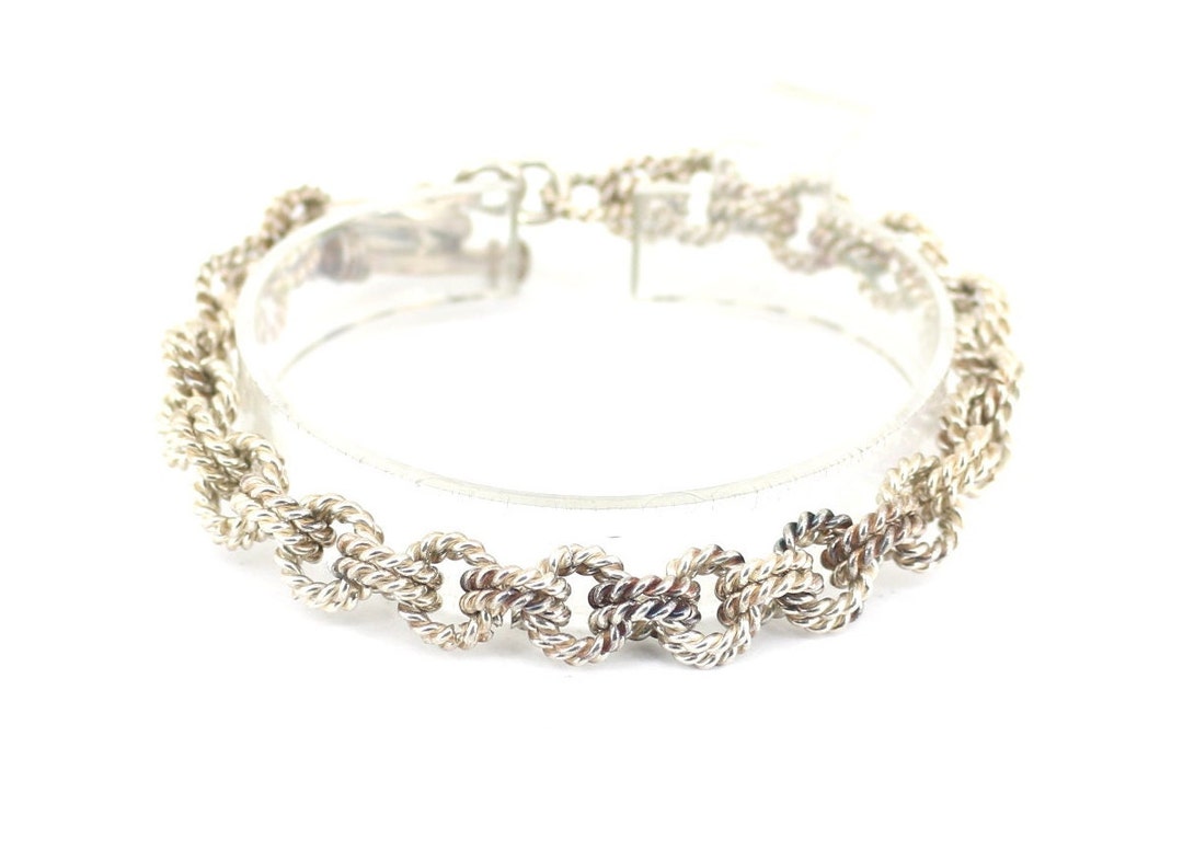 Vintage Prochain Rolo Double Design Chain Charm Link Bracelet 925 ...