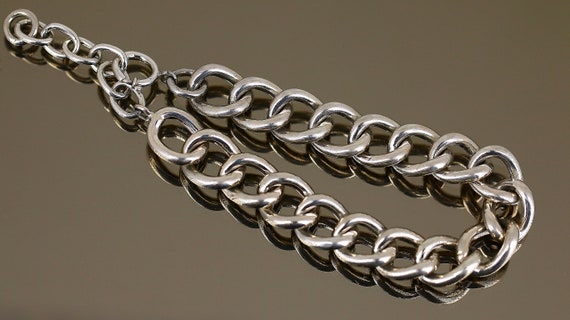 Vintage Men Simple Shiny Thick Curb Design Link Chain… - Gem
