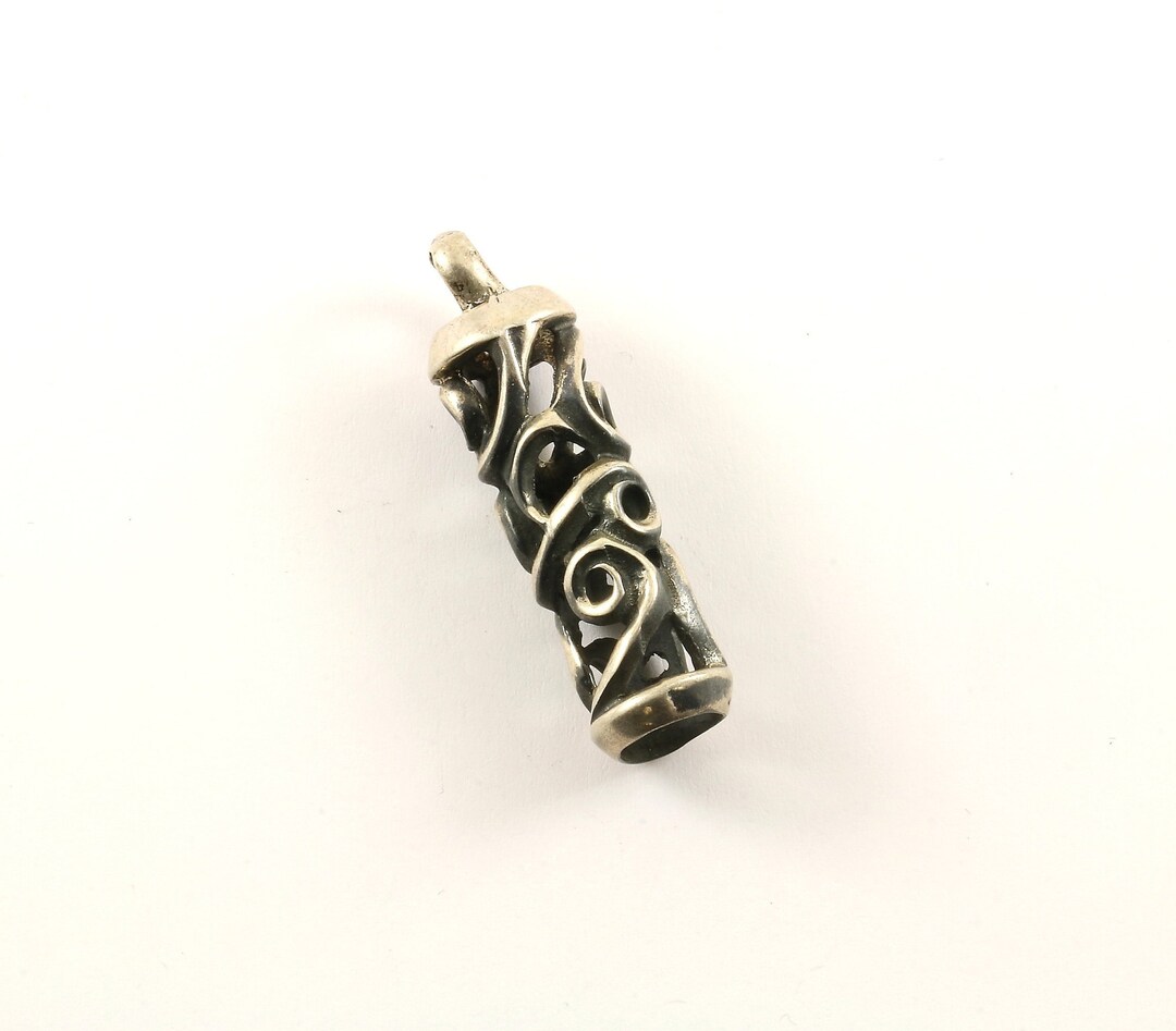 Vintage Beautiful Scroll Cylinder Design Pendant 925 Sterling PD 1748 ...