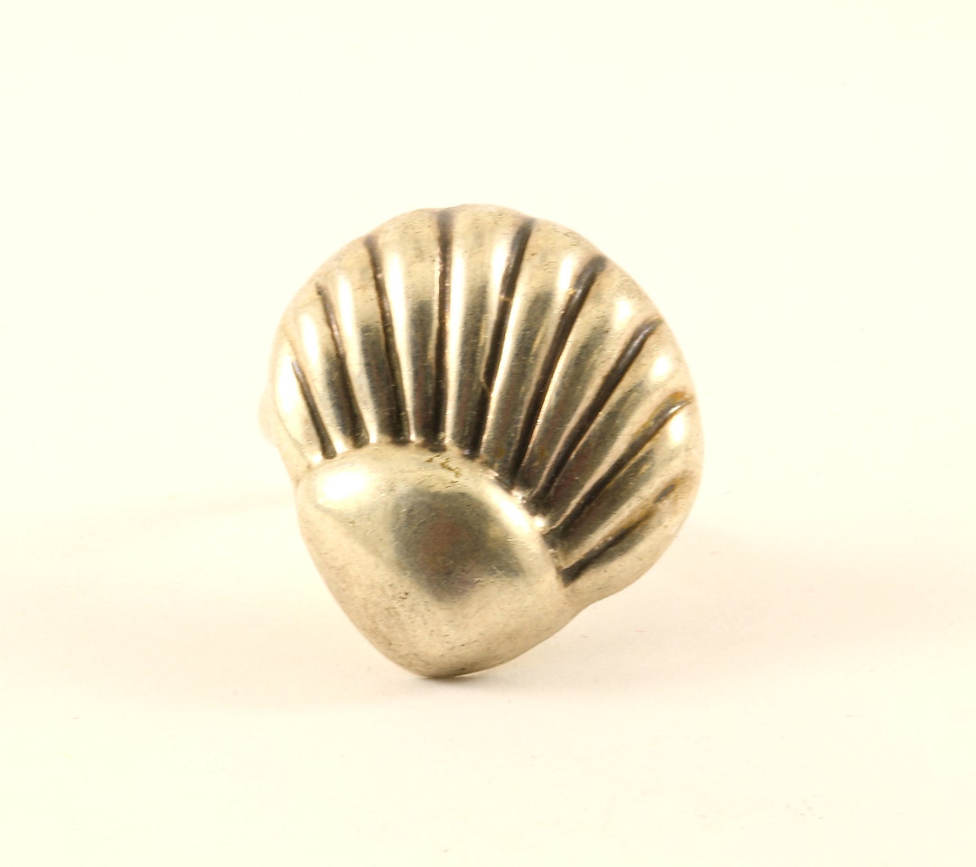 Vintage Size 6.25 Shell Clam Design Ring 925 Sterling Silver RG 3268 - Etsy