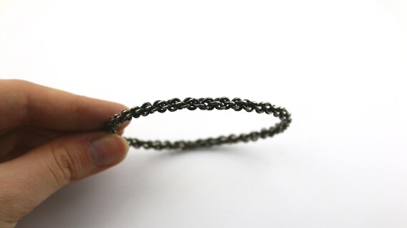 Vintage Simple Rolo Twisted Braided Chain Design Brac… - Gem