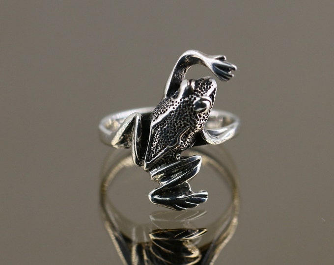 Vintage Frog Reptile Cute Animal Design Ring 925 Sterling RG 2561B - Etsy