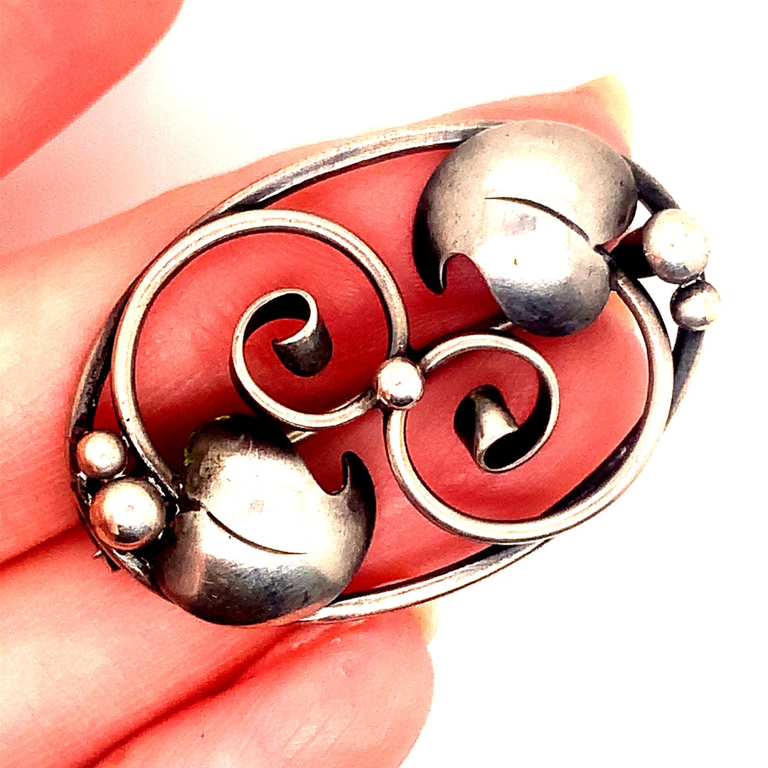 Vintage S Design Brooch Floral Design Brooch Cut Design Brooch Silver ...