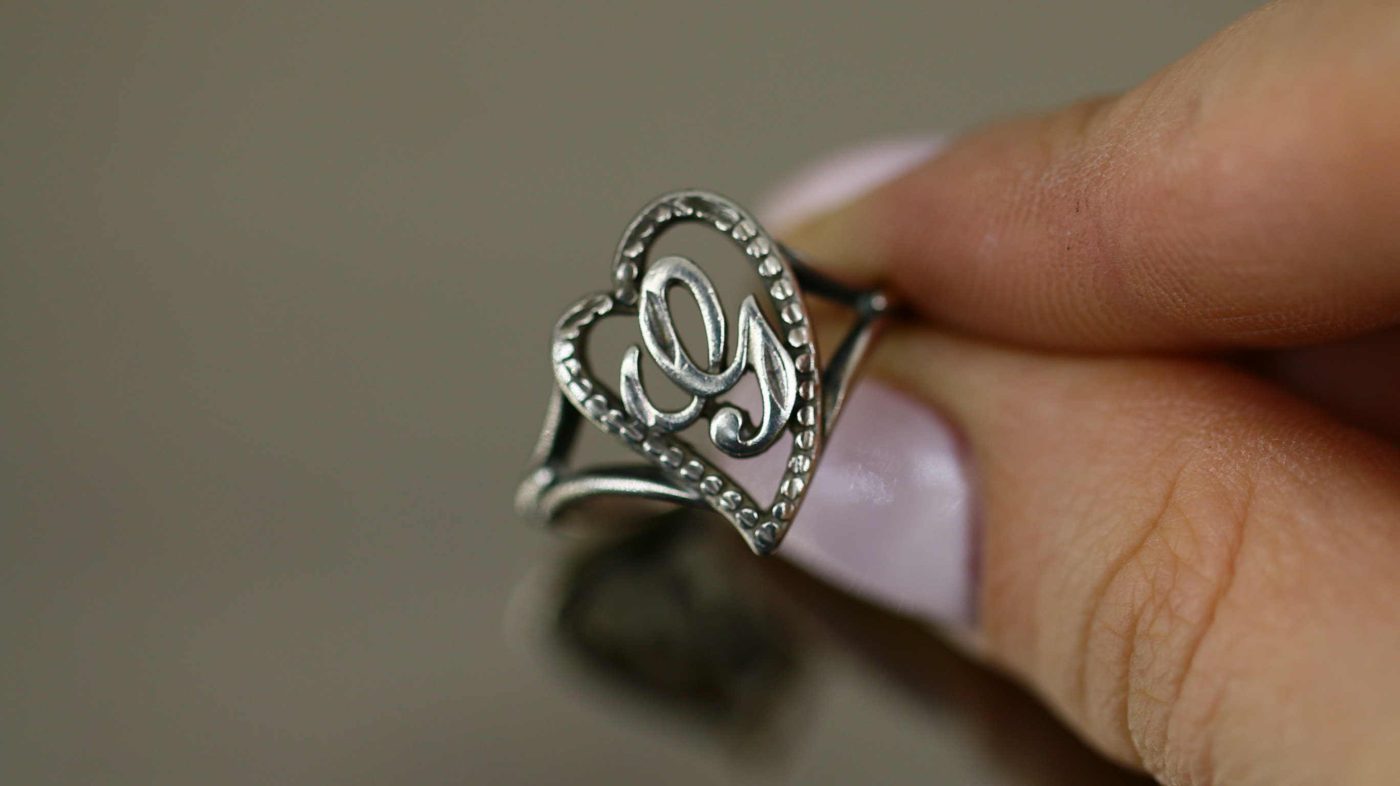 Vintage Open G Initial Letter Name Design Ring 925 Sterling | Etsy