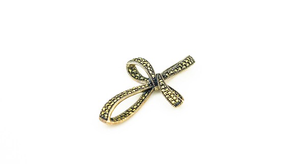 Two Infinity Symbols Cross Design with Tiny Marcasite… - Gem