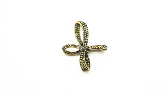 Two Infinity Symbols Cross Design with Tiny Marcasite… - Gem