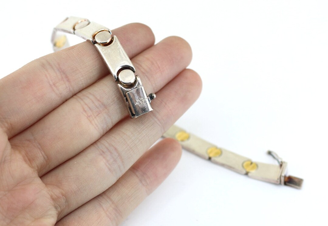 Vintage Italian Milor Vermeil Gold Plated Link Bracelet 925 Sterling BR ...