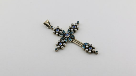 Vintage Beautiful India Nicky Butler Pearl Topaz Moon… - Gem