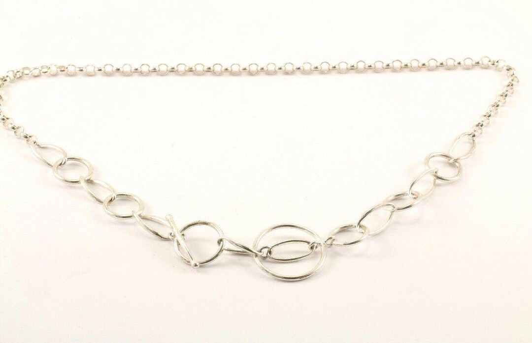 Vintage 17 Inch Belcher Design Chain Necklace 925 Sterling Silver Nc ...