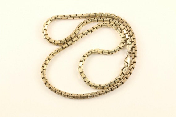 Vintage 20 Inch Men Box Chain Design Necklace 925 Ste… - Gem