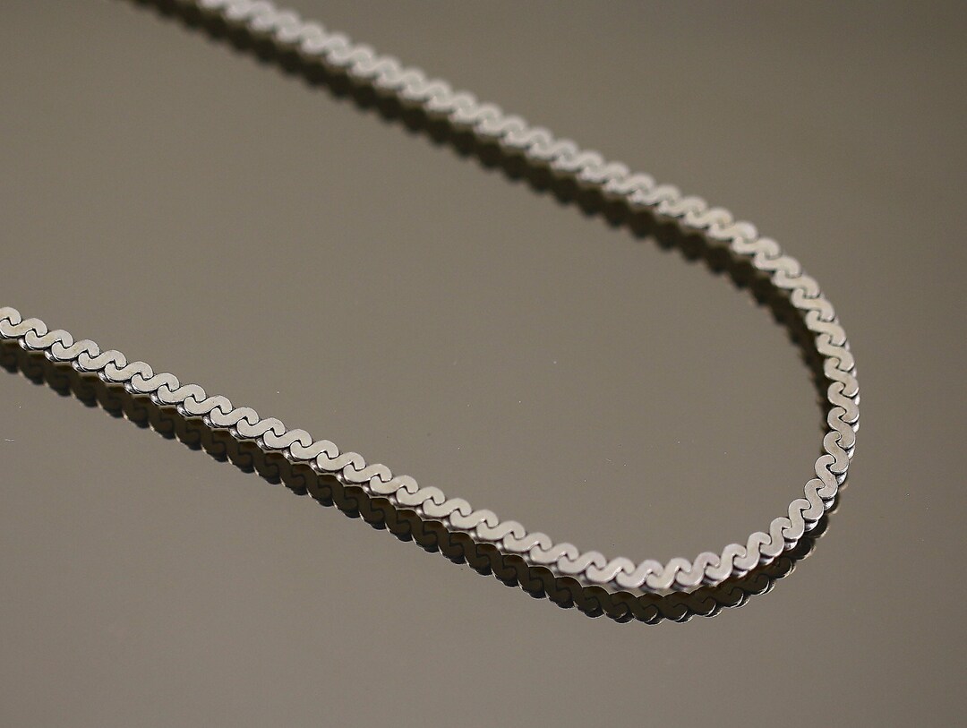 Vintage 30 Inch Italy Simple Plain Long Wave Wavy Scroll Chain - Etsy
