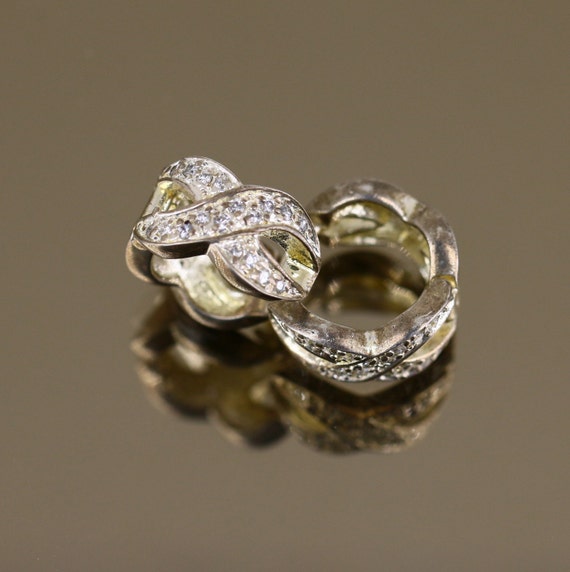 Vintage Eternity Infinity Sign Tarnished White Crysta… - Gem