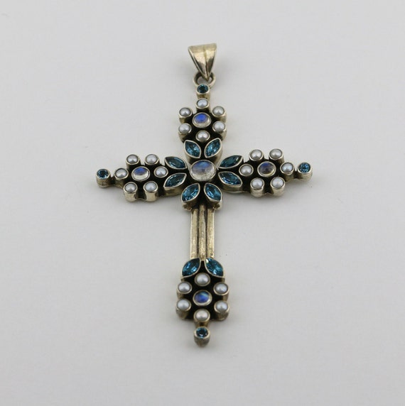 Vintage Beautiful India Nicky Butler Pearl Topaz Moon… - Gem