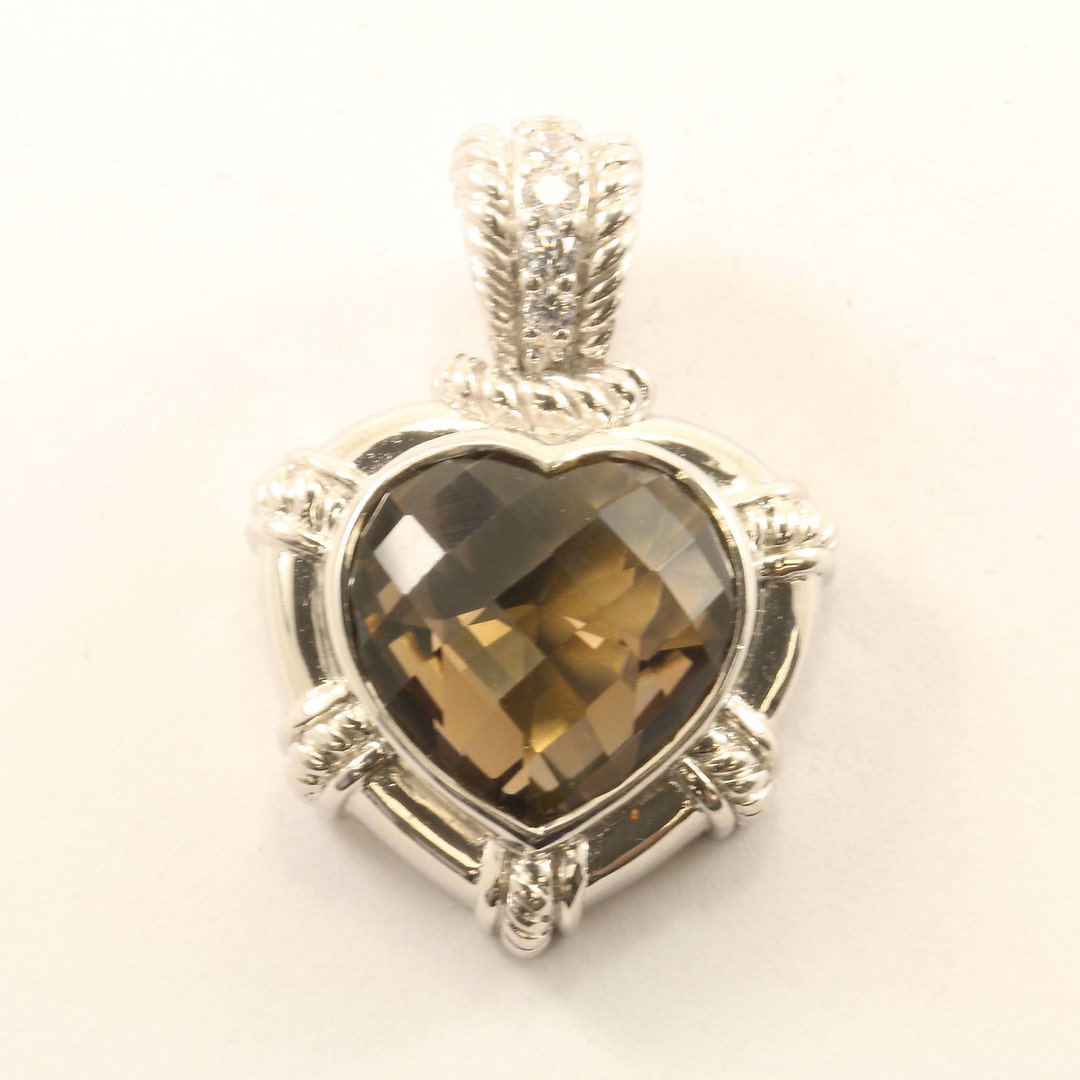 Vintage Judith Ripka Heart CZ Pendant Sterling 925 Silver PD 2352 - Etsy