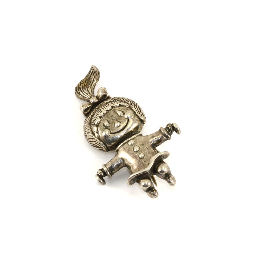 Vintage Happy Little Girl Children Pin/brooch 925 Sterling BB 79 - Etsy