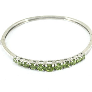 Vintage Chuck Clemency Swiss Green Peridot Design Bangle Bracelet 925 ...