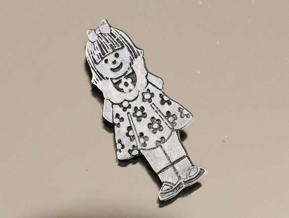 Vintage Beautiful Happy Girl Child Kid Design Pin/brooch 925 | Etsy