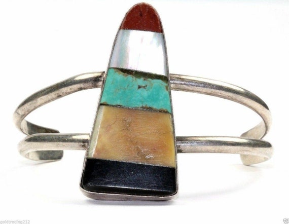 Native American Navajo Multi Stone Triangle Shape Fro… - Gem