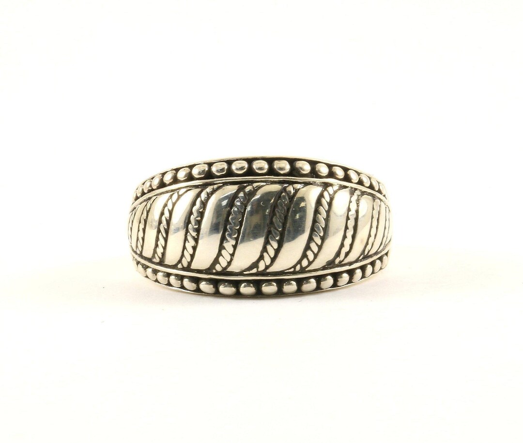 Size 8 Judith Ripka Twisted Rope Design Band Ring 925 Sterling Silver ...