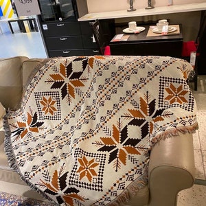 Hand Woven Fringe Thread Blanket Knitted Throw Blanket for - Etsy UK