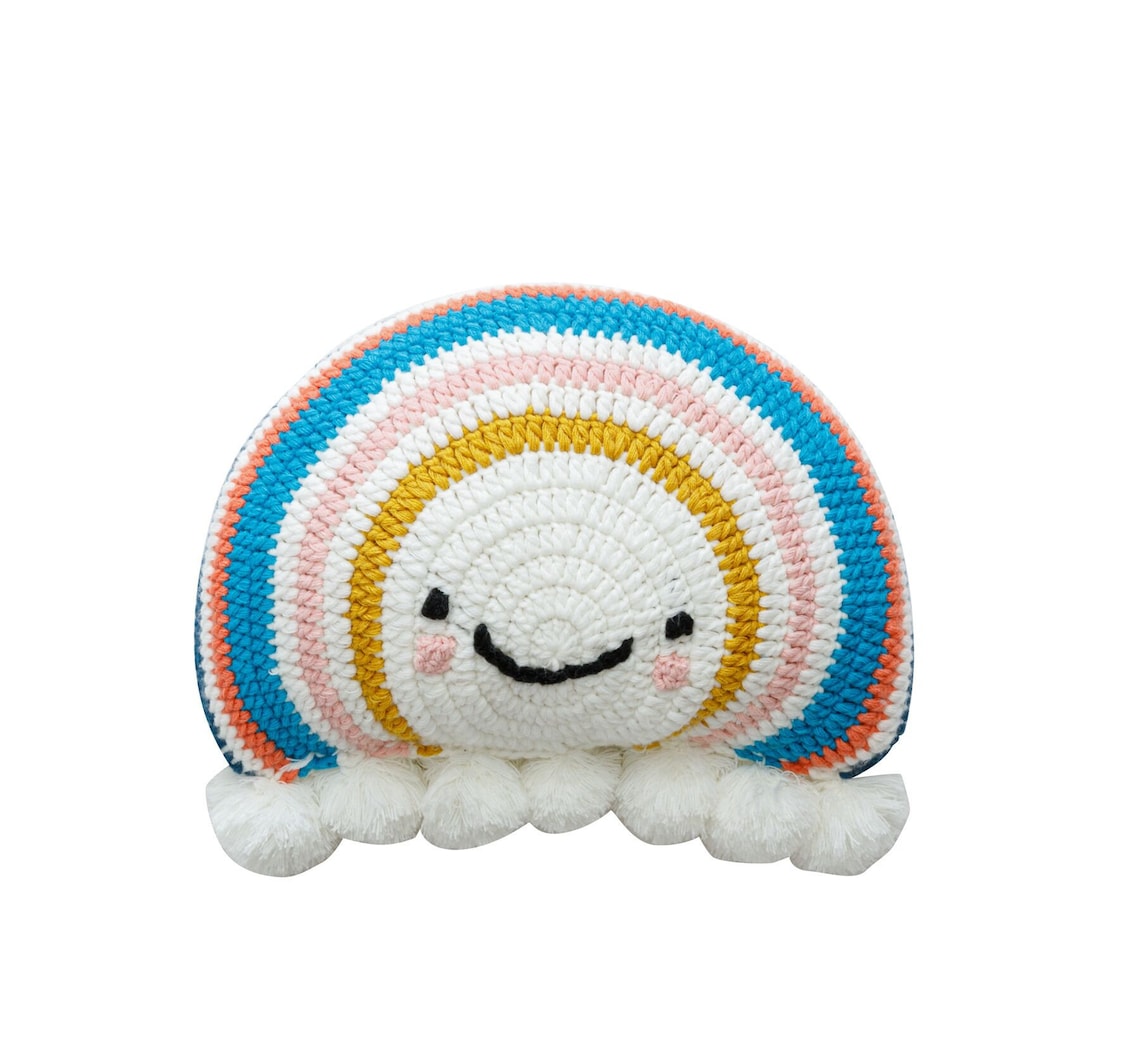 Hand-woven smiling face pillowhandmade knit stuffed sofa | Etsy