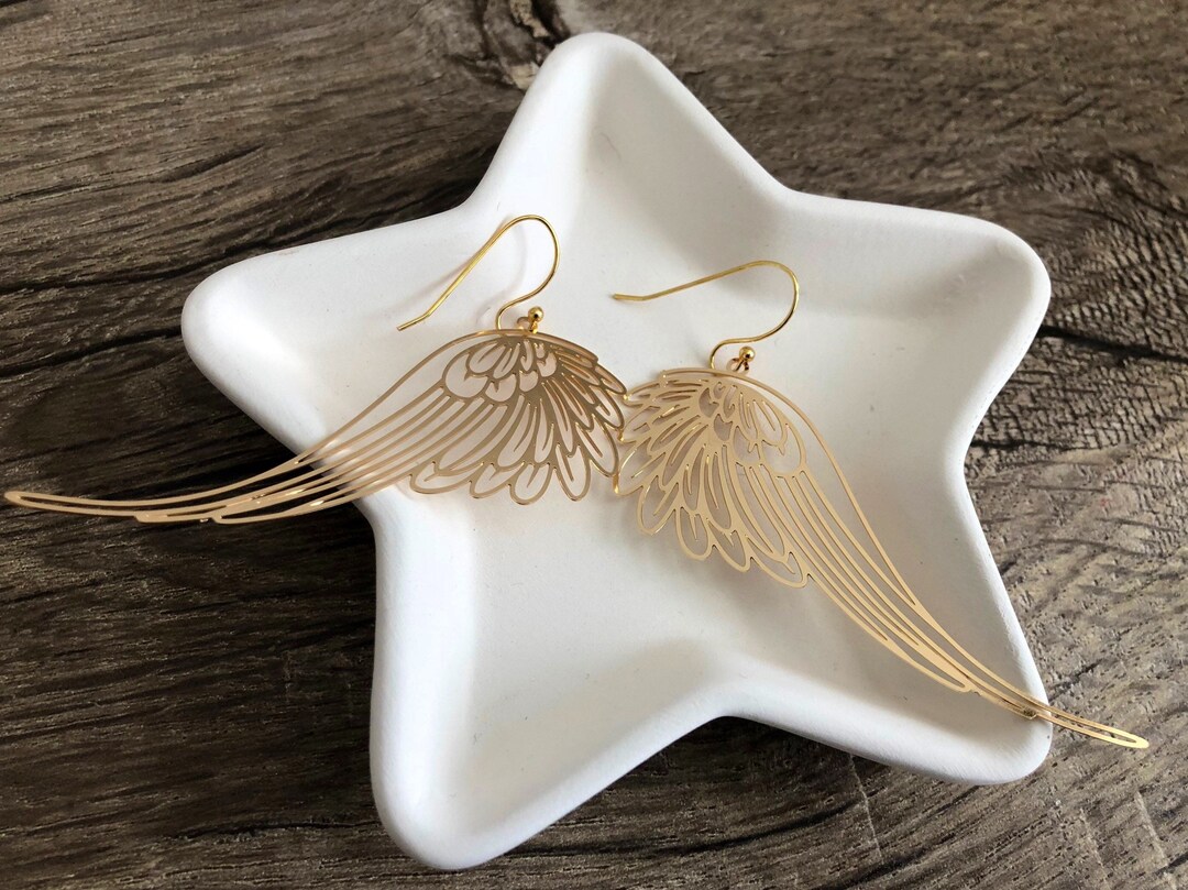 Angel Wings, Filigree Angel Earrings, Gold Angel Filigree Earrings ...