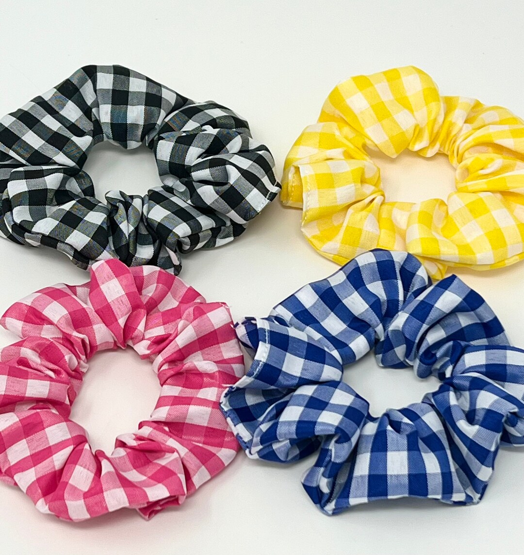 Plaid Print Hair Scrunchies, Hair Scrunchy, Hair Ties, Gentle Hair ...