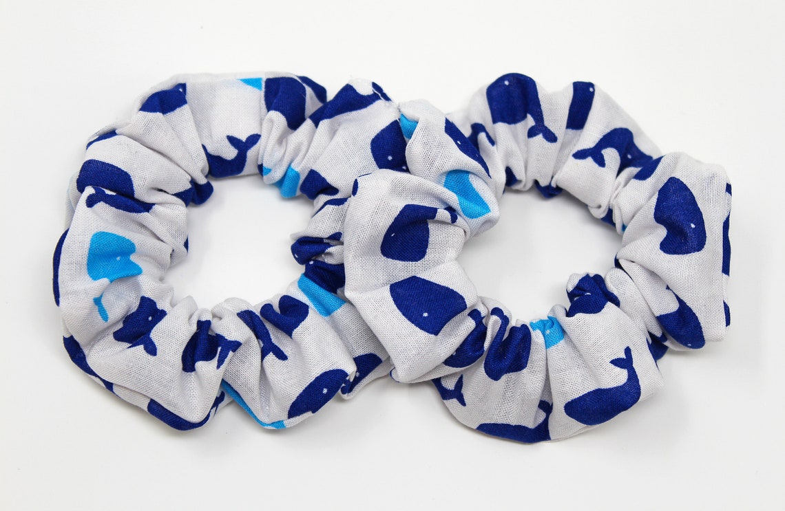 Whale Print Hair Scrunchie Hair Tie Gentle Hair Elastic - Etsy