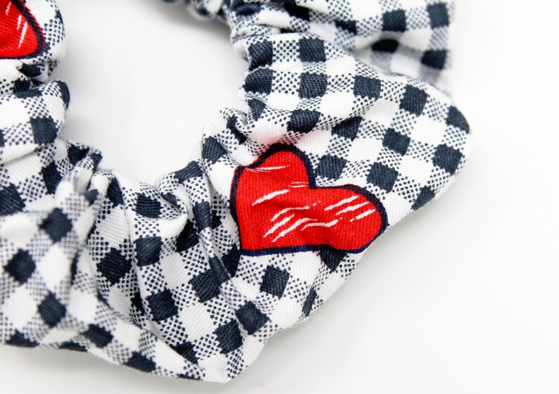 Plaid Heart Print Hair Scrunchie, Scrunchy, Top Knot, Hair Tie ...