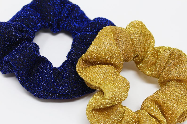 Gold & Blue Textured Hair Scrunchies Scrunchy Gift Set Hair | Etsy