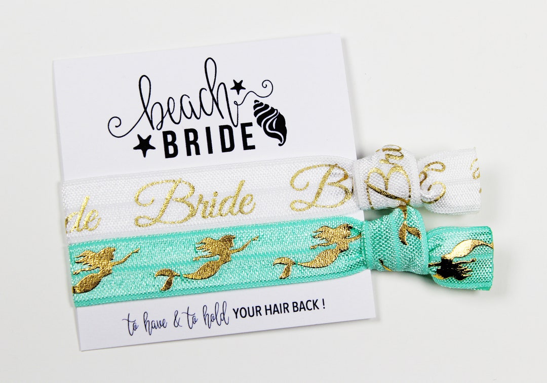 Corbatas de pelo de novia de playa, corbatas elásticas para el cabello ...