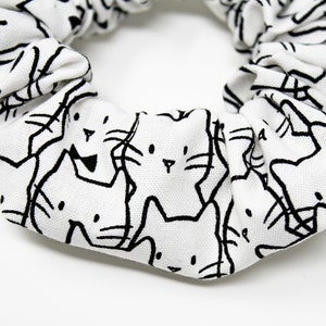 Cat Print Hair Scrunchies, Cotton, Cat Lover Scrunchy, Hair Tie, Gentle ...