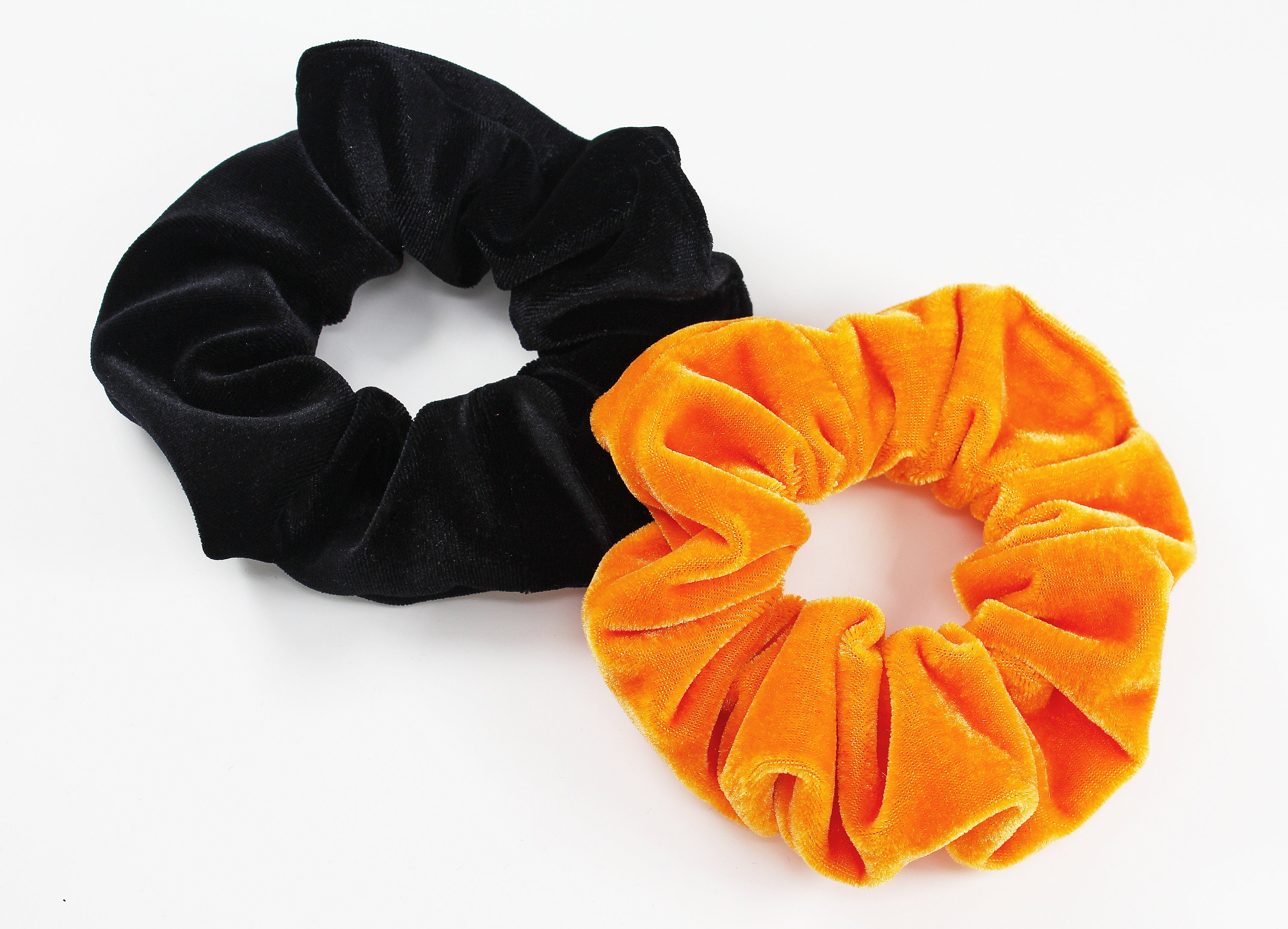 Halloween Velvet Hair Scrunchie Set, Orange, Black, Scrunchy, Top Knot ...