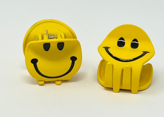 One Smile Face Claw Clipmini Clipsmile Face Yellow Hair - Etsy