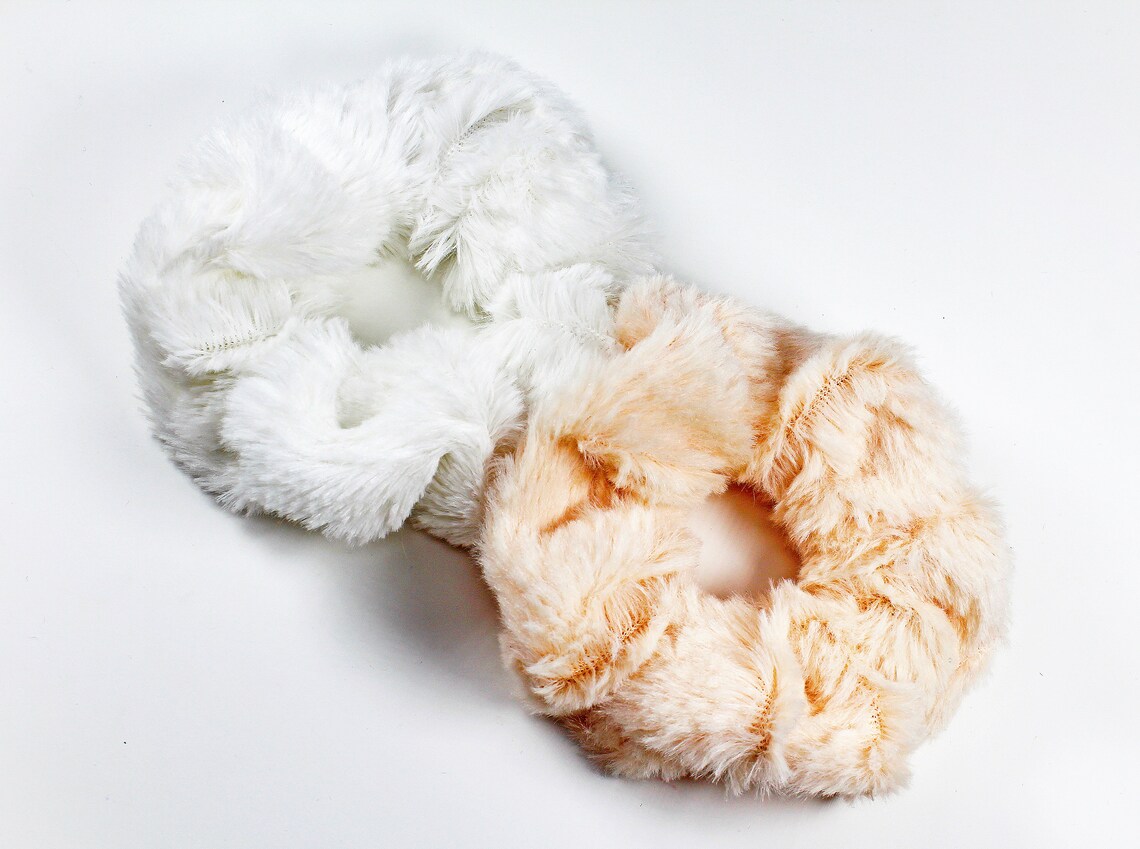 Faux Fur Hair Scrunchies, Fuzzy Scrunchy, Hair Ties, Gentle Hair ...