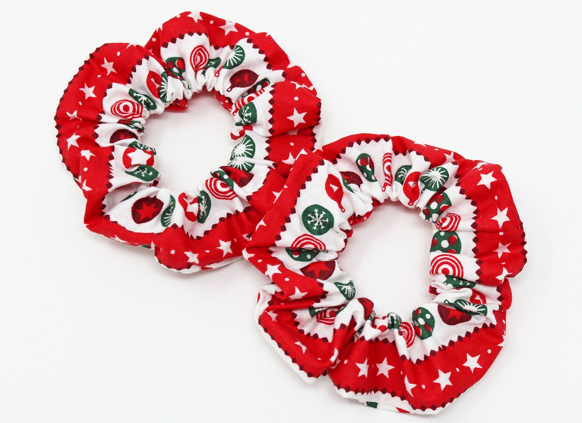 Christmas Hair Scrunchies Holiday Scrunchies Hair Scrunchy | Etsy