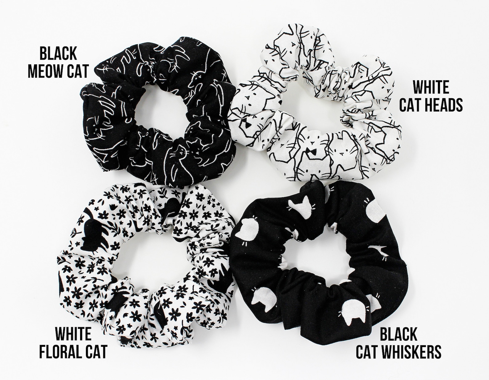 Cat Print Hair Scrunchies Cotton Cat Lover Scrunchy Hair | Etsy